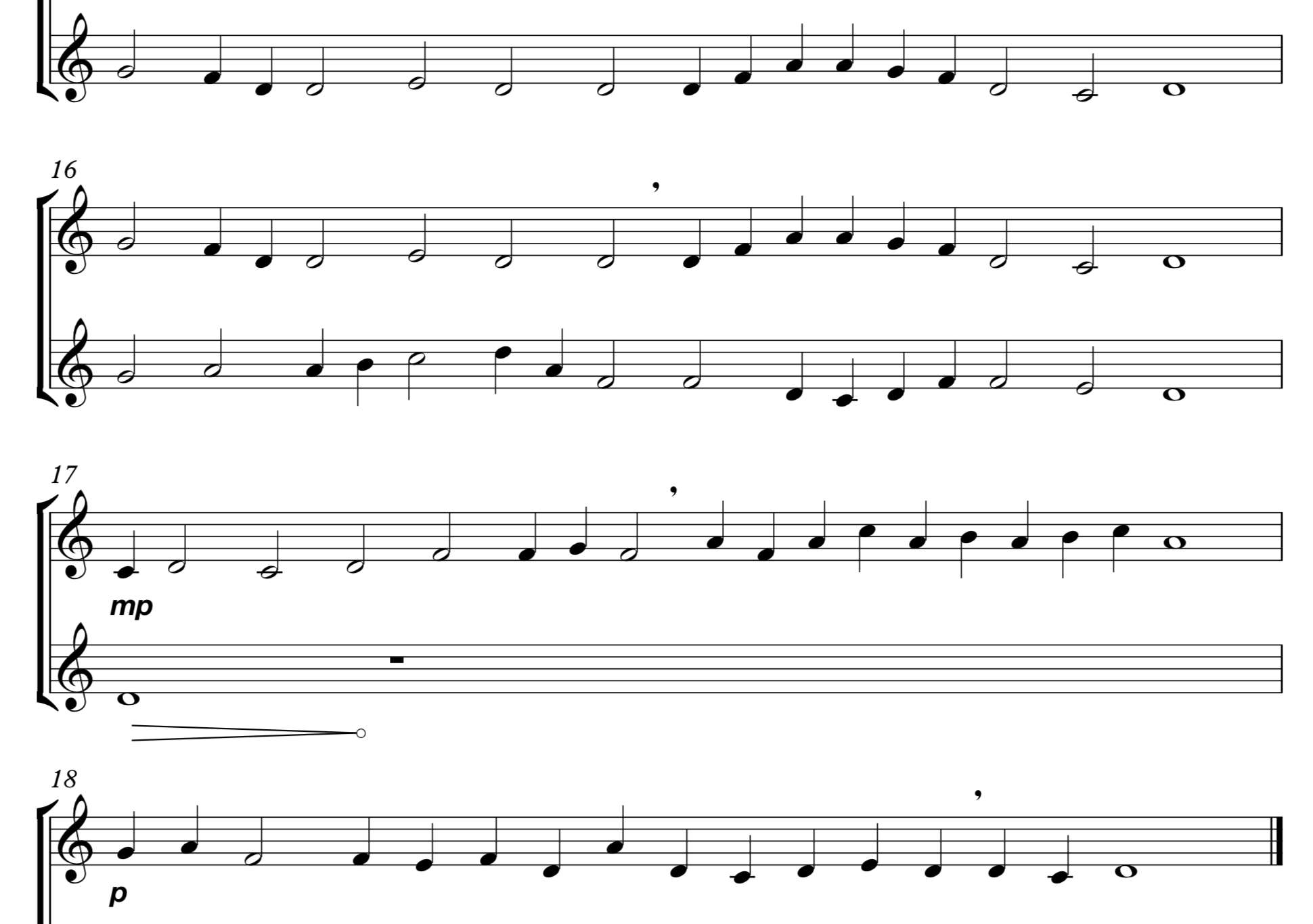 'Hot Cross Buns in 7 Levels of Difficulty' sheet music – Team Recorder